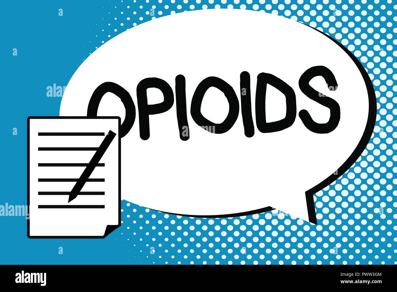 Handwriting text writing Opioids. Concept meaning Class of drugs that ...