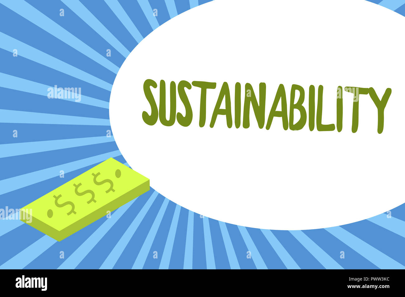 Writing note showing Sustainability. Business photo showcasing The ...