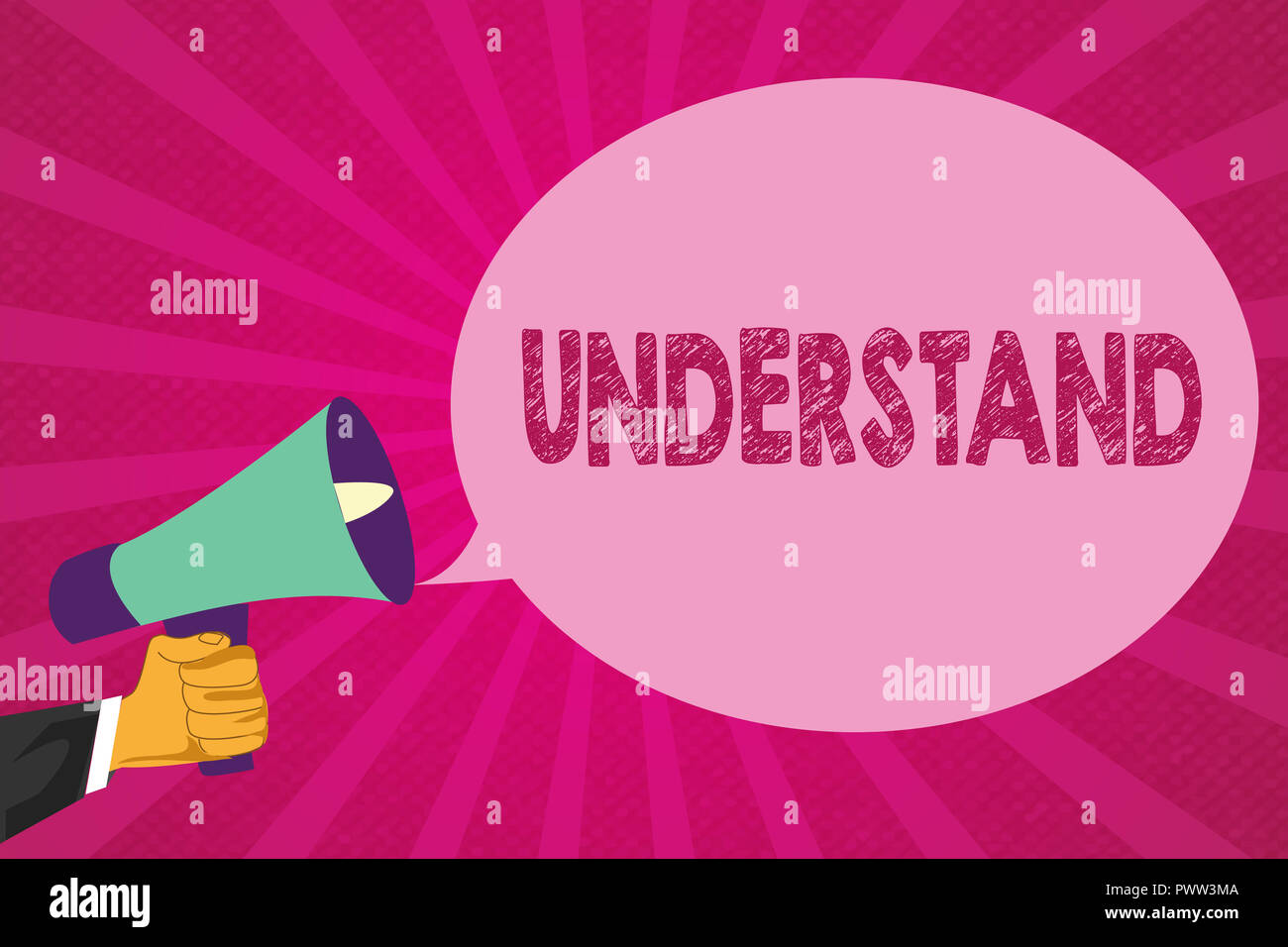 Text sign showing Understand. Conceptual photo Perceive the intended ...