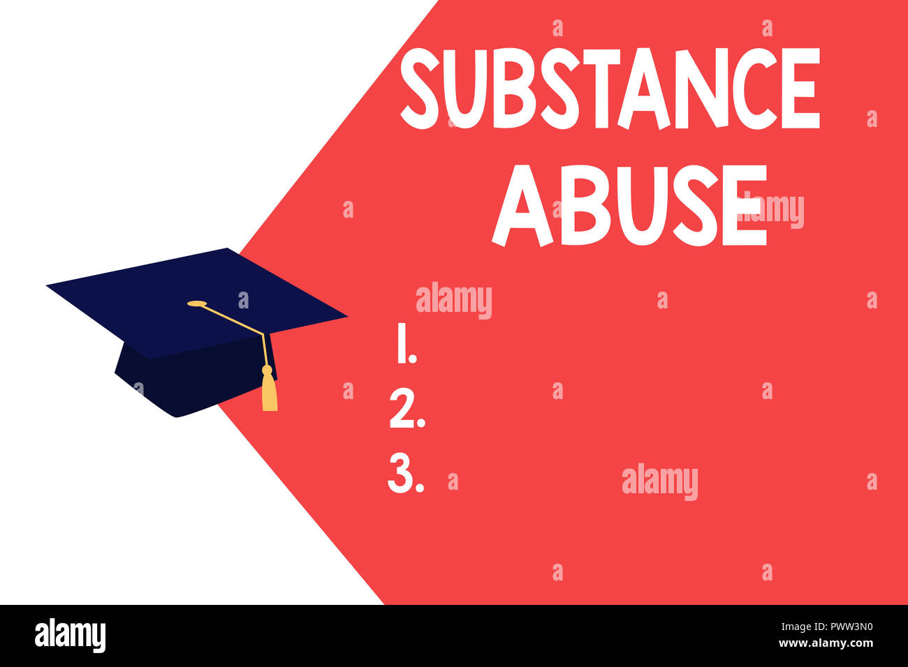 Text sign showing Substance Abuse. Conceptual photo Excessive use of a ...