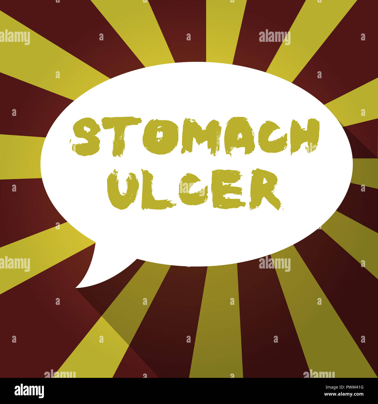 Text sign showing Stomach Ulcer. Conceptual photo Open sores that ...