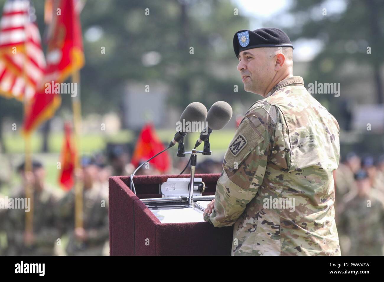 Lt. Col. James Reese, outgoing commander of the 2nd Battalion, 44th Air ...