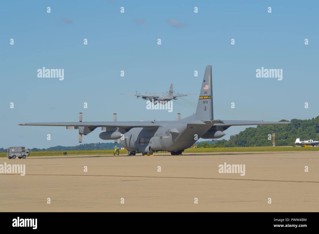 Members of the 130th Airlift Wing, McLaughlin Air National Guard Base ...