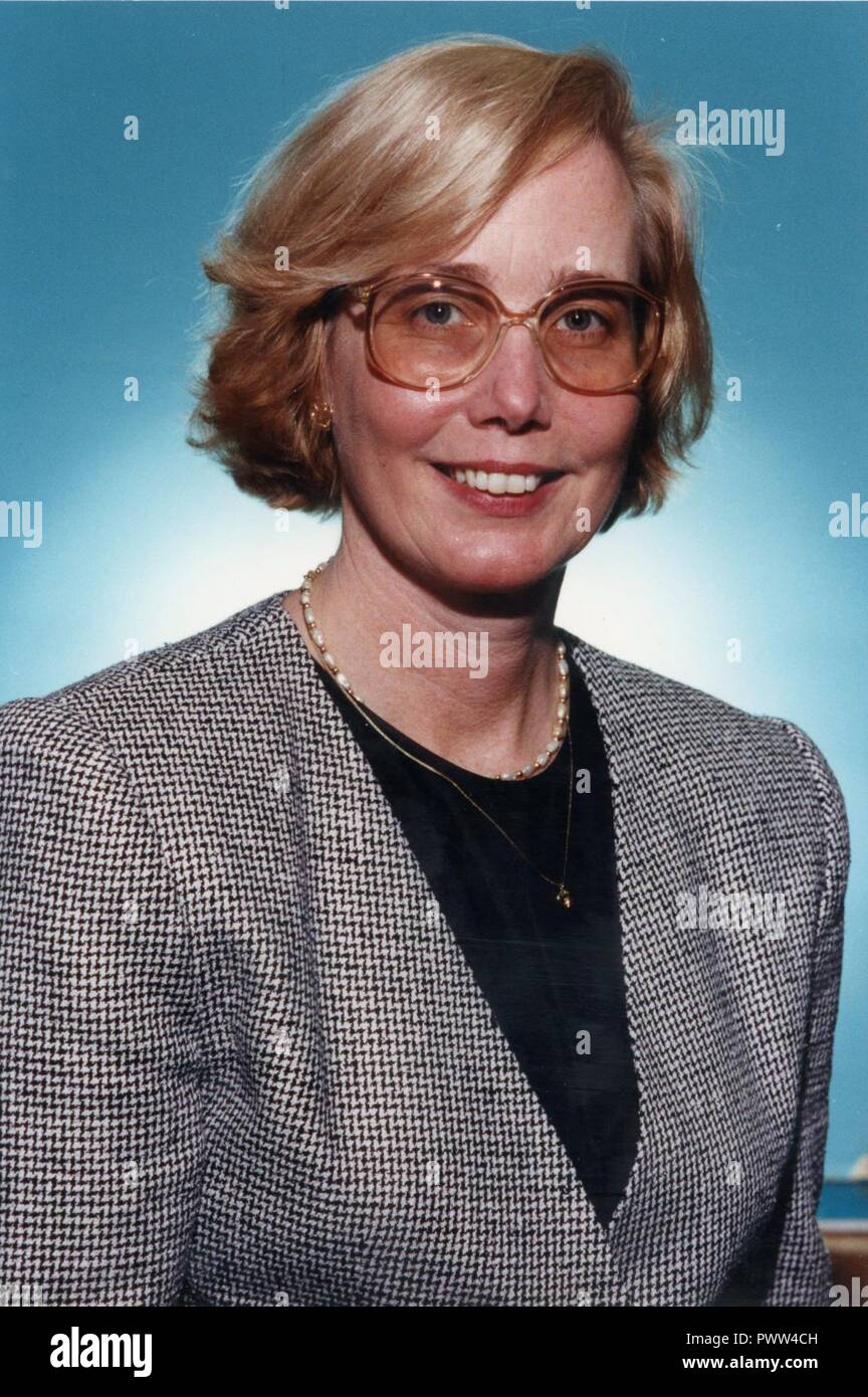 THIS IS A PHOTO OF JOAN WOLFE SMILING WITH HER GLASSES ON Stock Photo ...