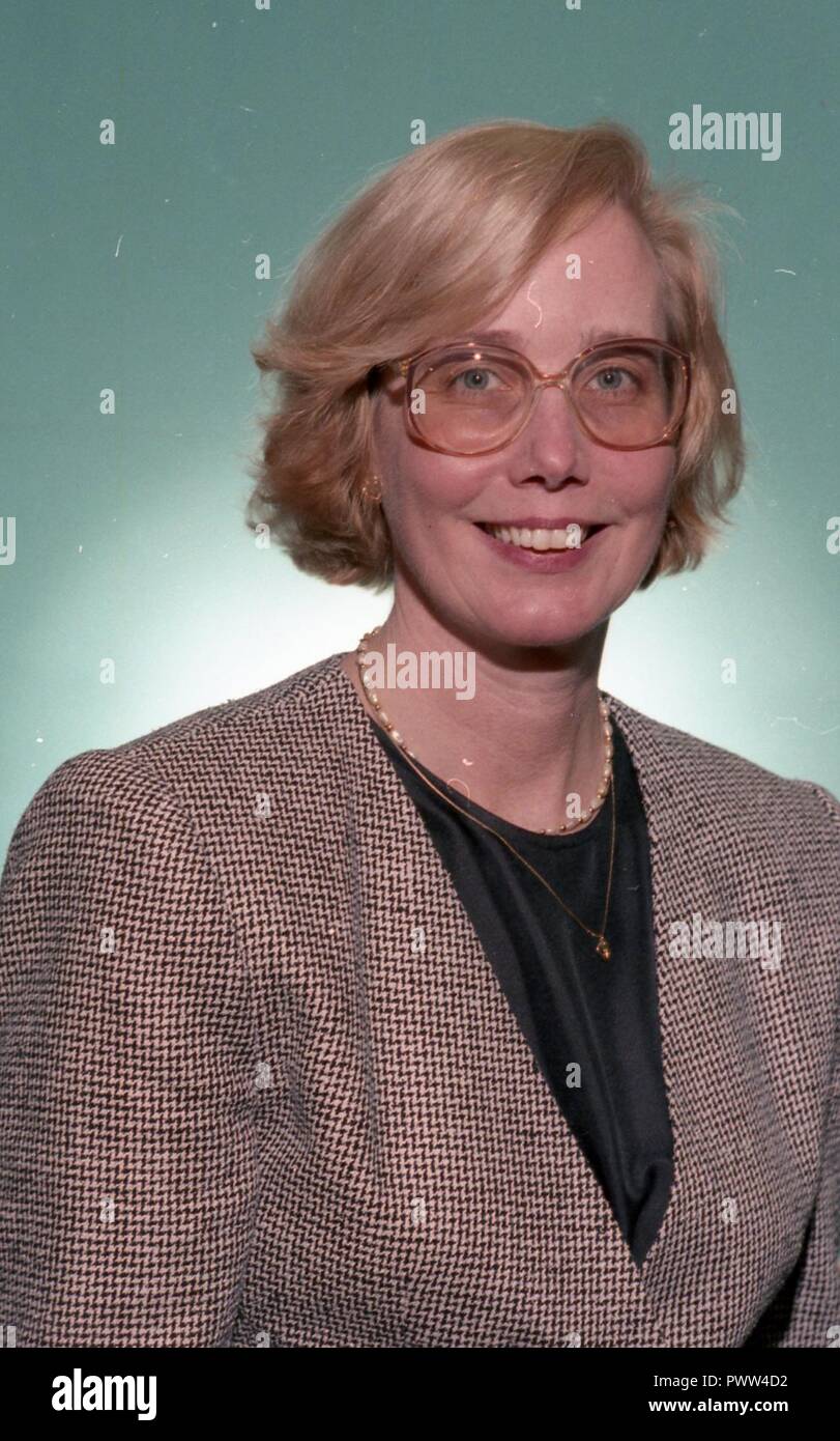 THIS IS A PHOTO OF JOAN WOLFE SMILING WITH HER GLASSES ON Stock Photo ...