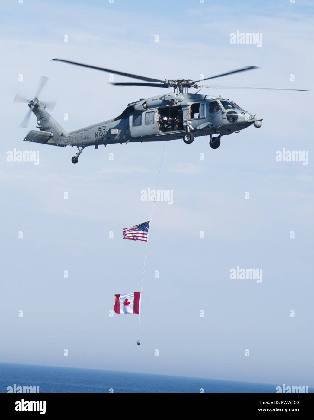 ATLANTIC OCEAN (June 26, 2017) An MH-60S Sea Hawk assigned to the Dusty ...