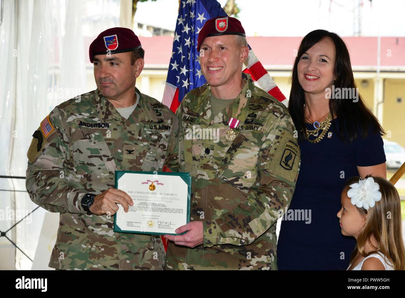 U. S. Army Paratrooper Col. Gregory K. Anderson (left), commander of ...