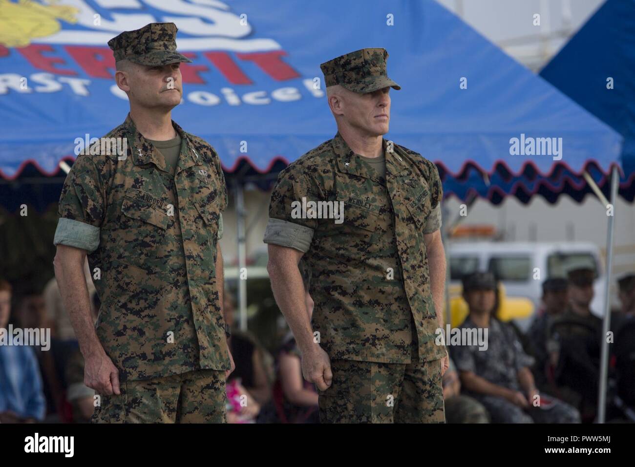 U.S. Marine Corps Maj. Gen. Russell A. C. Sanborn, off going commanding ...