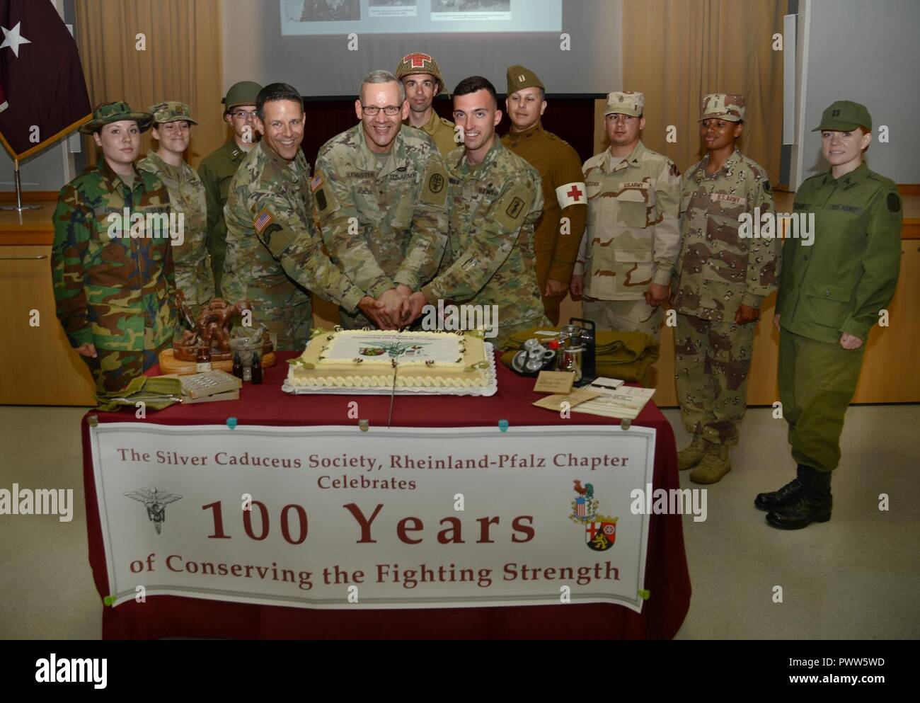 Lt. Col. Marc R. Welde, president, Silver Caduceus Society (left), Brig ...