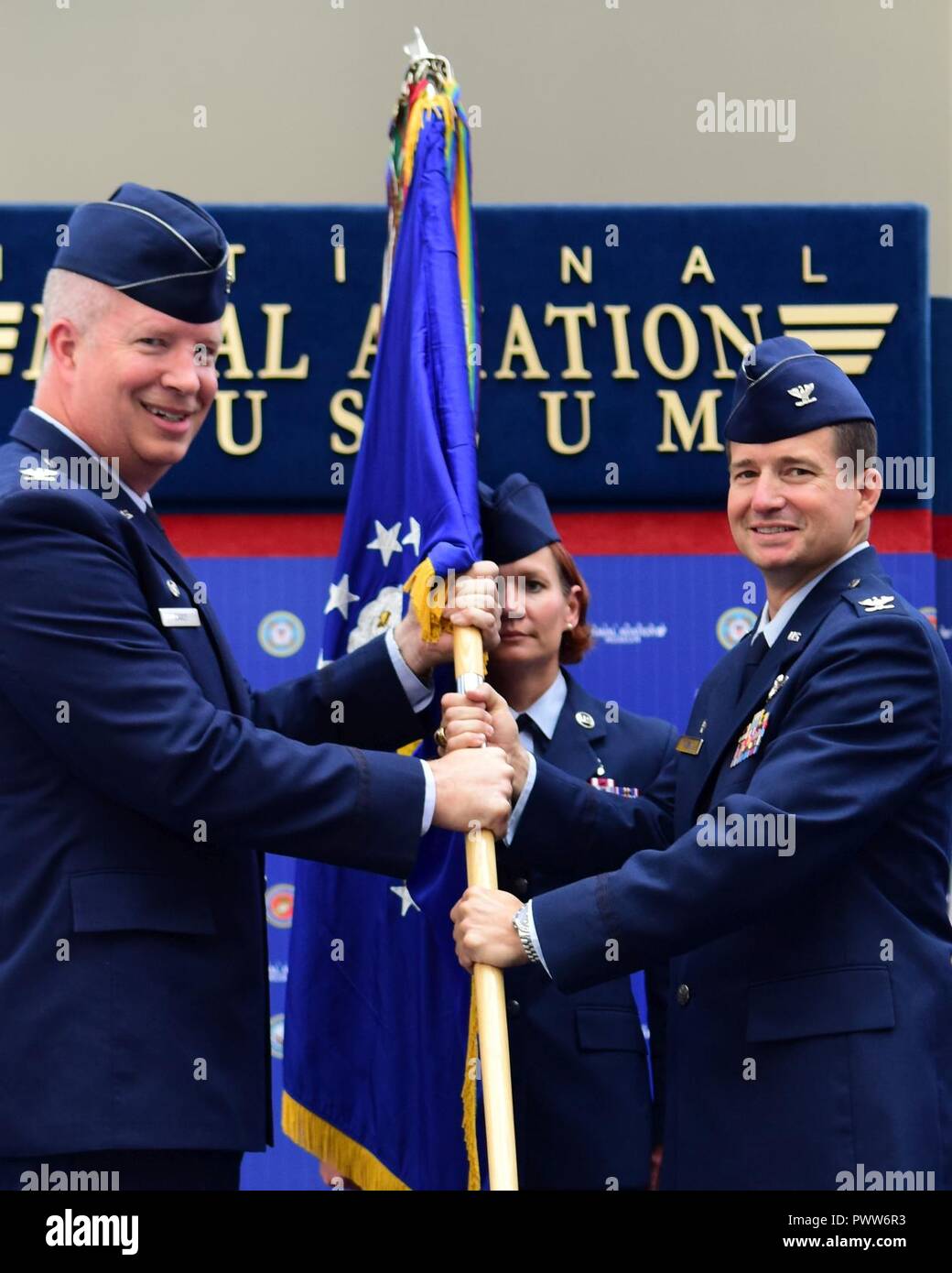 Col. Joel Carey, 12th Flying Training Wing commander, passes the guidon ...