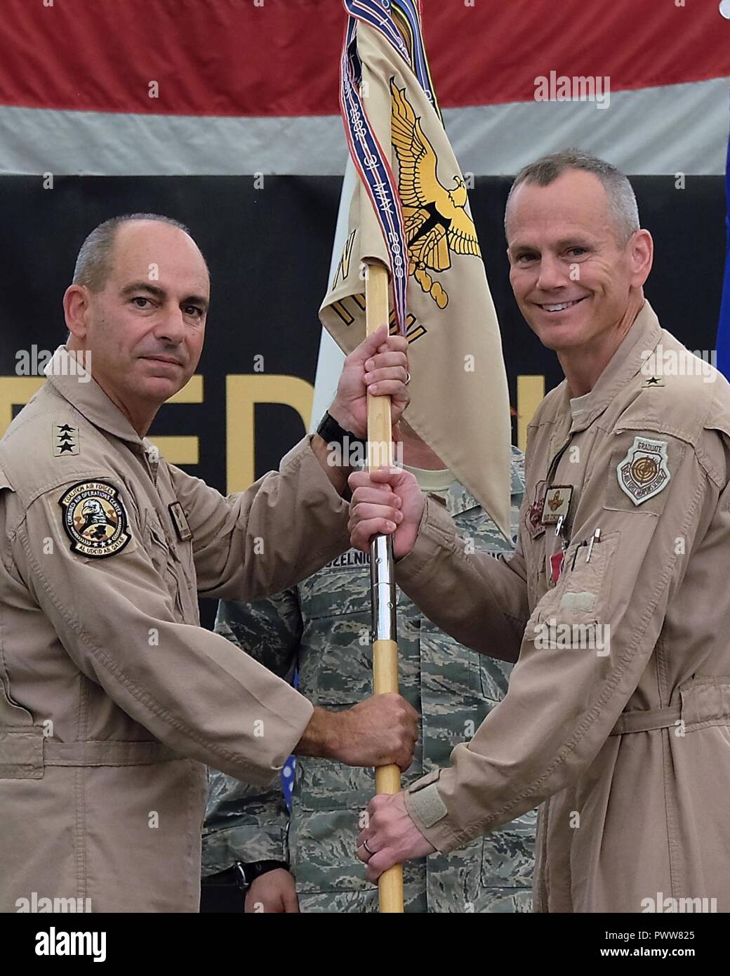 From right, Brig. Gen. Derek C. France, incoming 380th Air ...