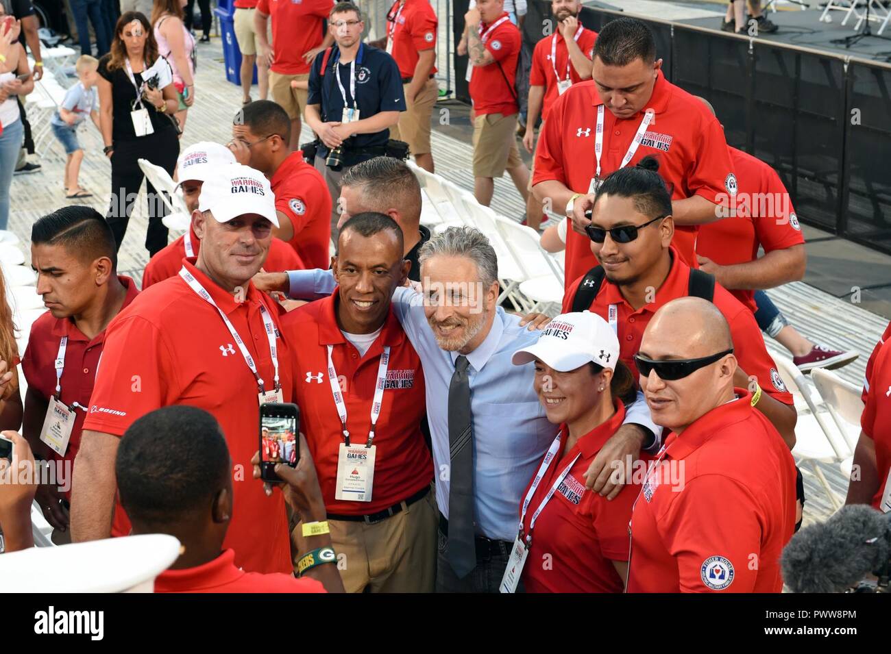 CHICAGO (July 1, 2017) - Comedian Jon Stewart poses with athletes from ...