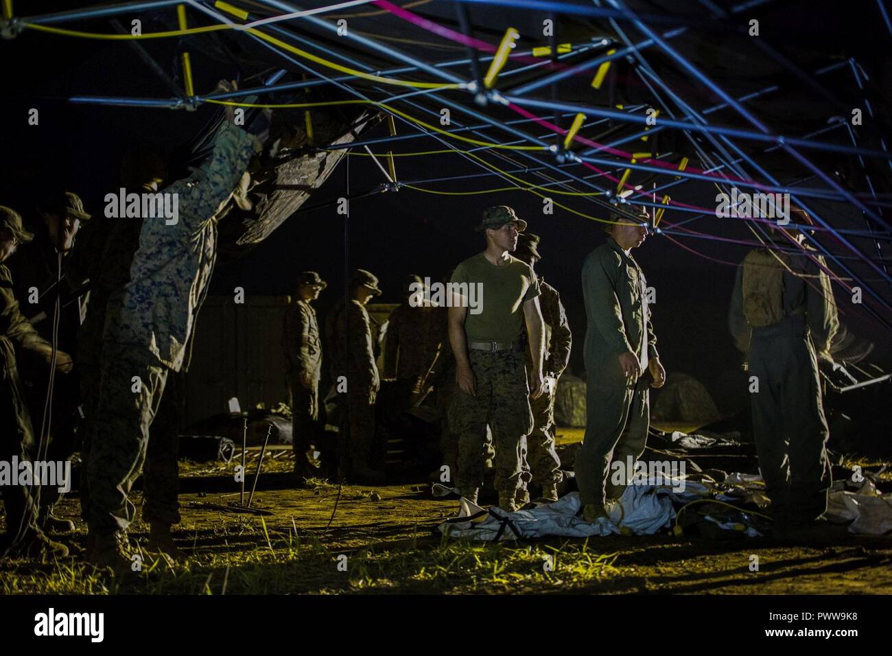 U.S. Marines attached to Marine Wing Support Squadron (MWSS) 171, based ...