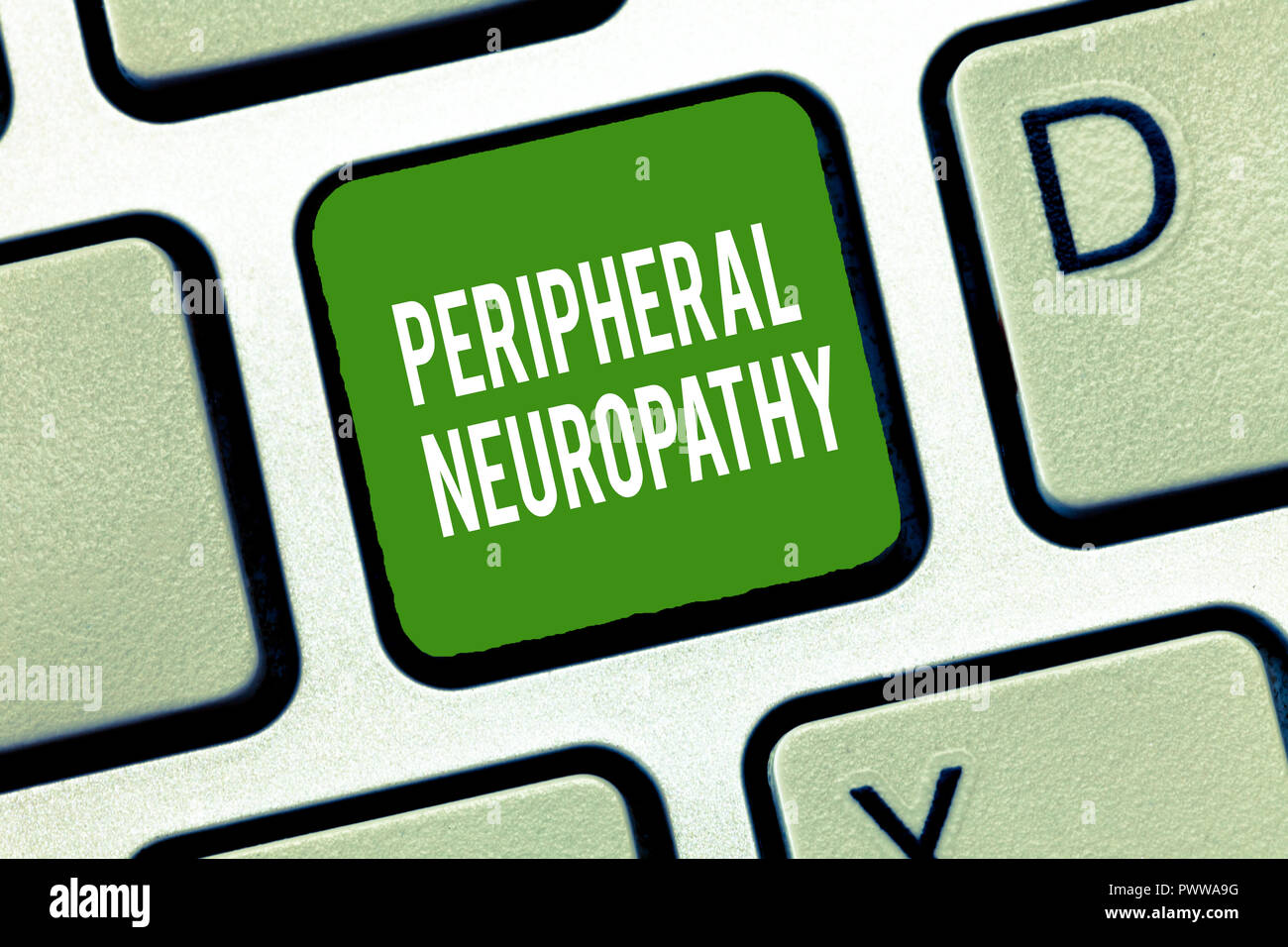 Text sign showing Peripheral Neuropathy. Conceptual photo Condition ...