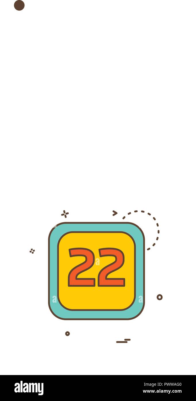 22 Date Calender icon design vector Stock Vector Image & Art - Alamy