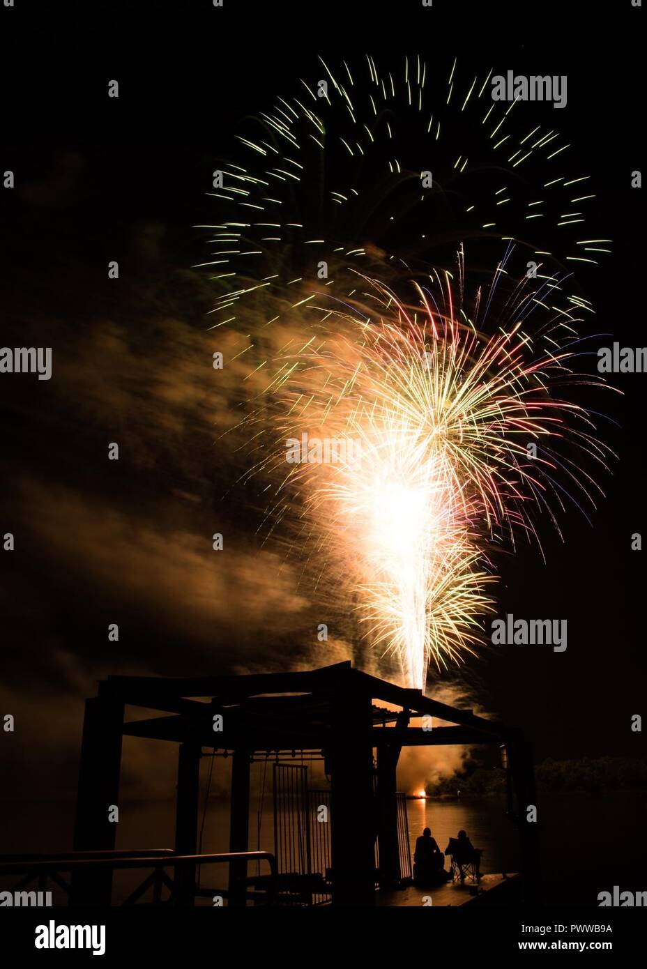 FORT WORTH, Texas (July 1, 2017) Families watch the fireworks during ...