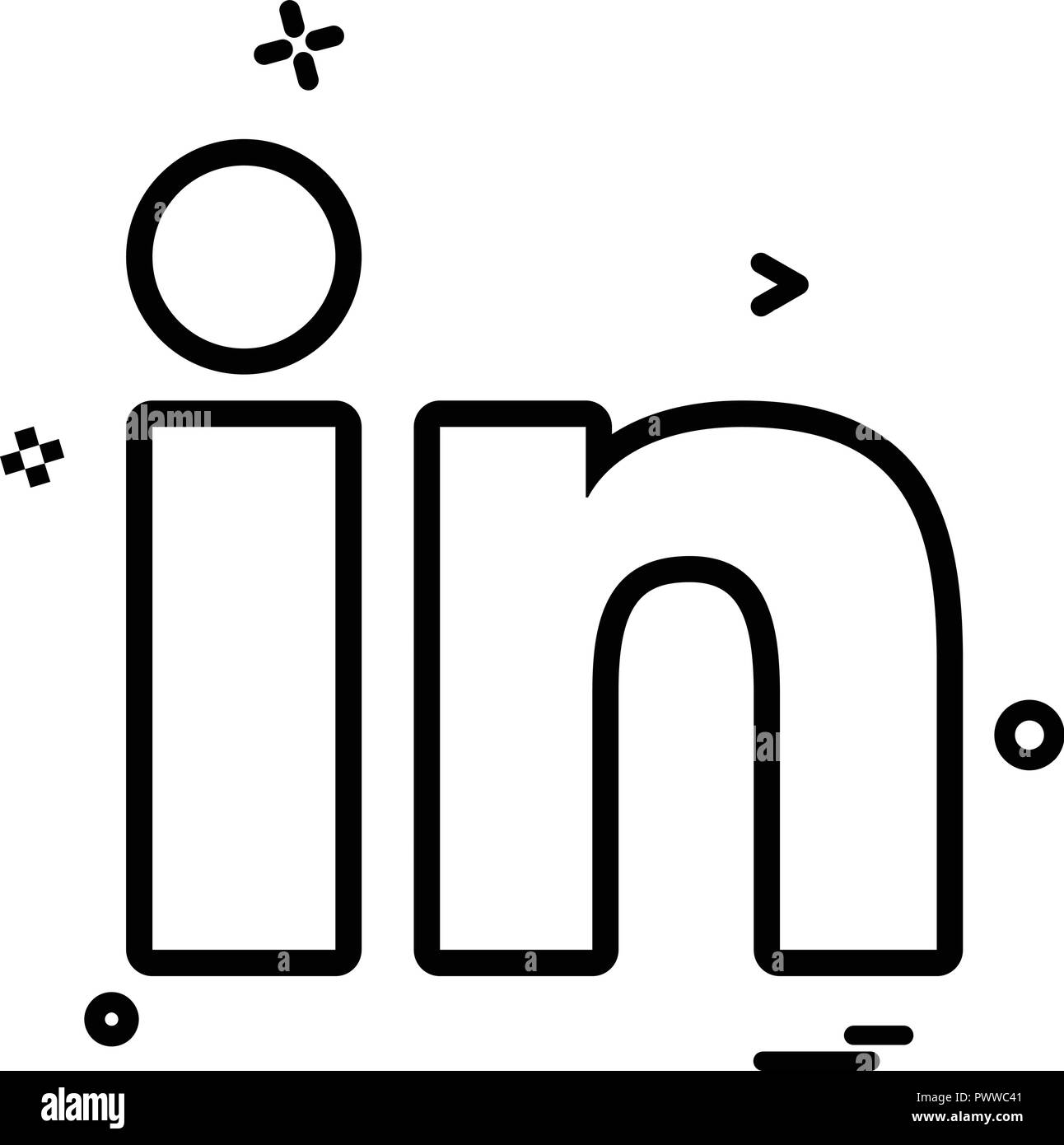 Linkedin icon design vector Stock Vector Image & Art - Alamy