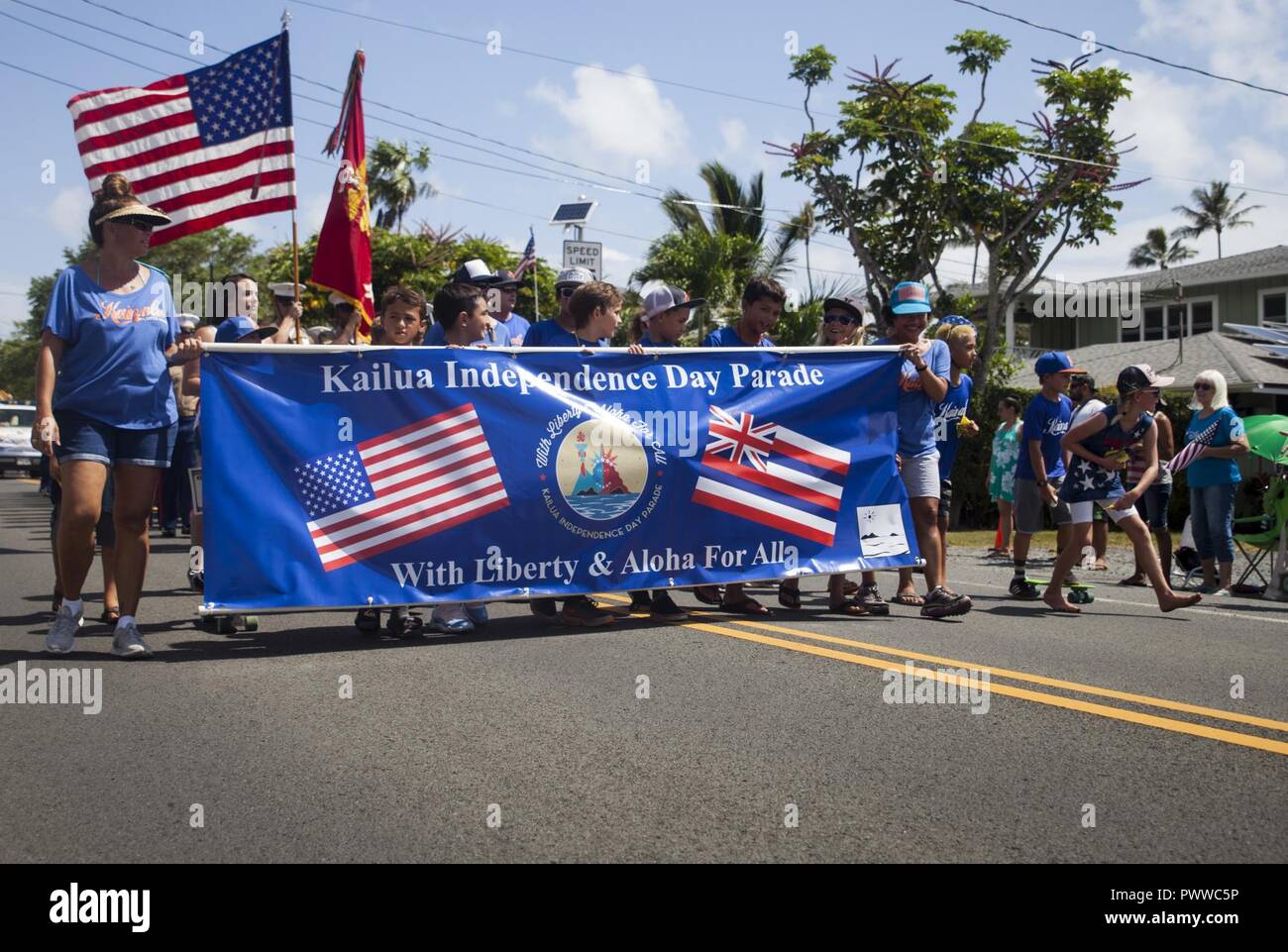 Kailua Intermediate School students march in the 71st annual Kailua ...