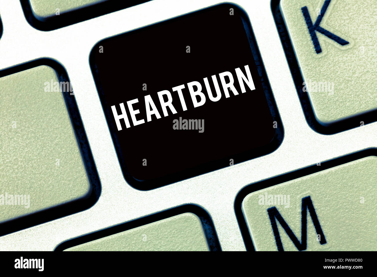 Text sign showing Heartburn. Conceptual photo Irritation of the ...