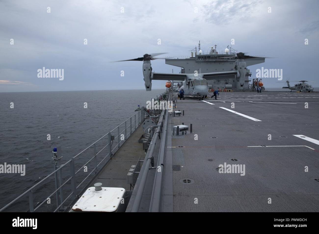 A U.S. Marine Corps MV-22 Osprey assigned to Marine Medium Tiltrotor ...