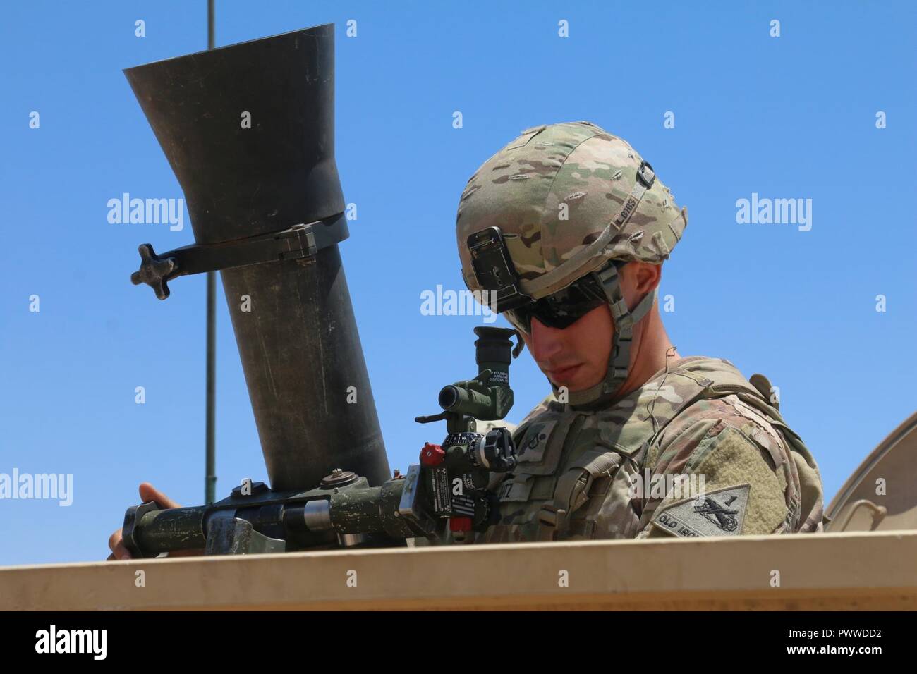 Pfc. David Lutz, gunner, Headquarters and Headquarters Company, 1st ...