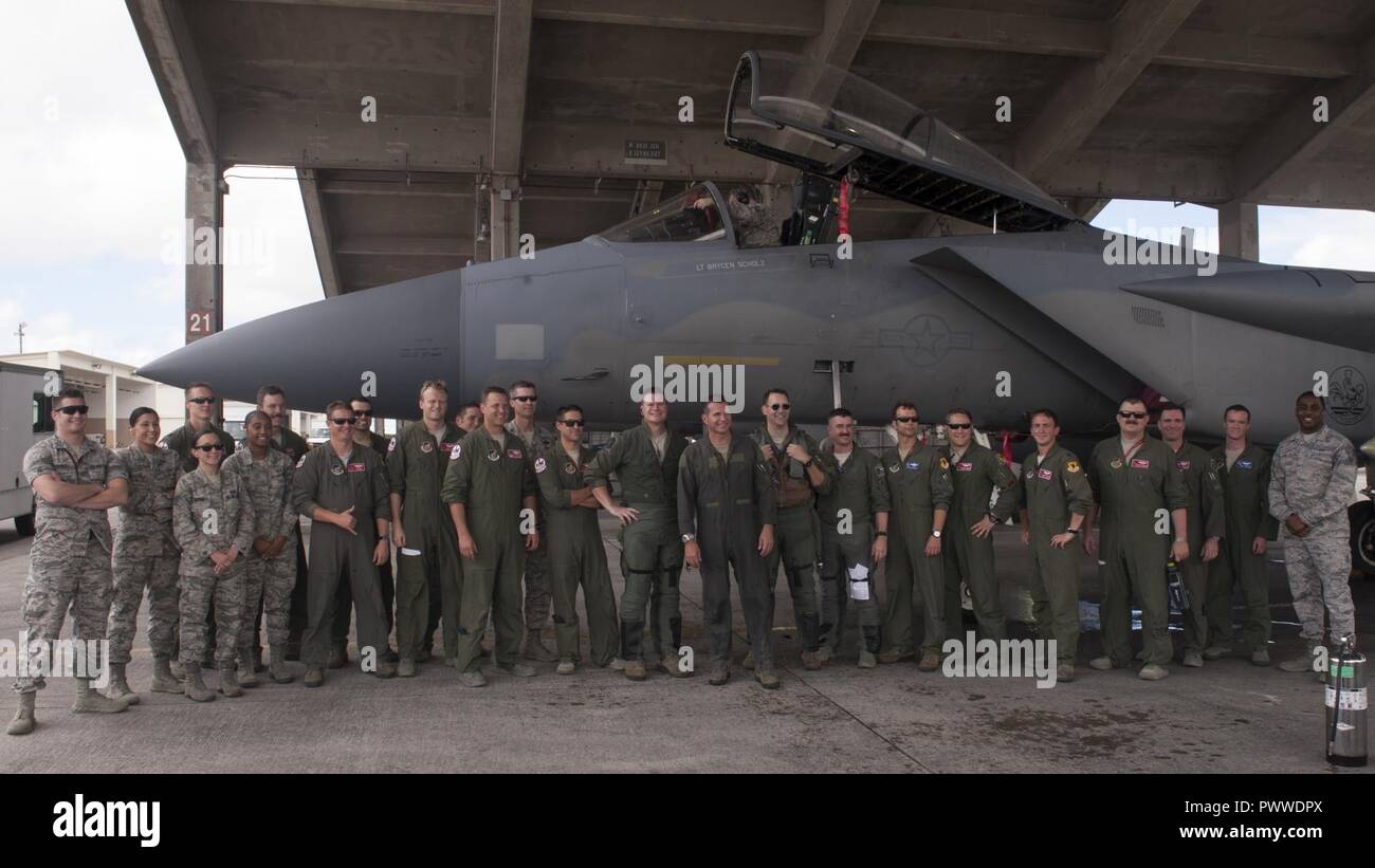 U.S. Air Force Brig. Gen. Barry Cornish, 18th Wing commander, and ...