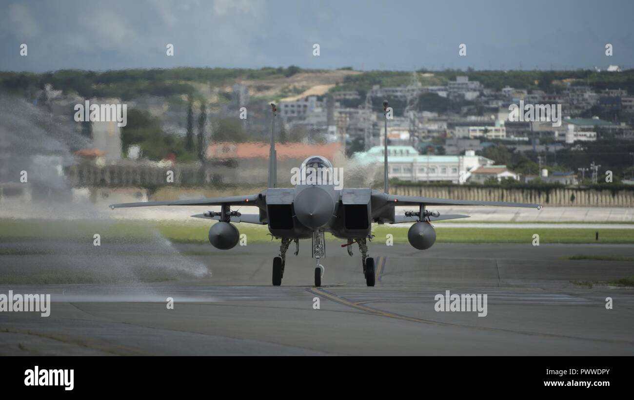 U.S. Air Force Brig. Gen. Barry Cornish, 18th Wing commander, taxis an ...