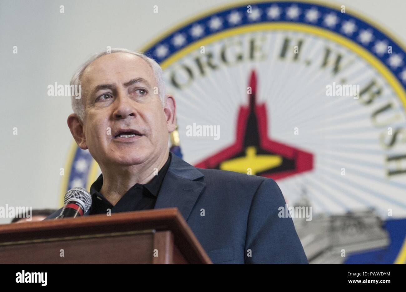 HAIFA, Israel (July 3, 2017) Israeli Prime Minister Benjamin Netanyahu ...