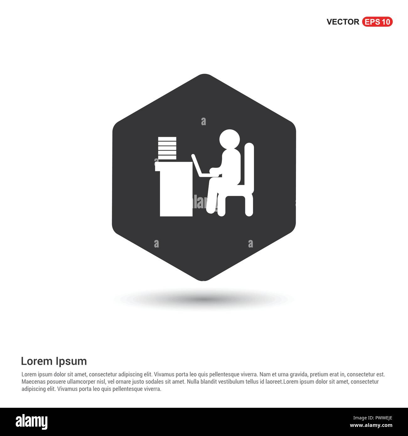 Business Woman Behind Desk With Laptop Stock Vector Images - Alamy