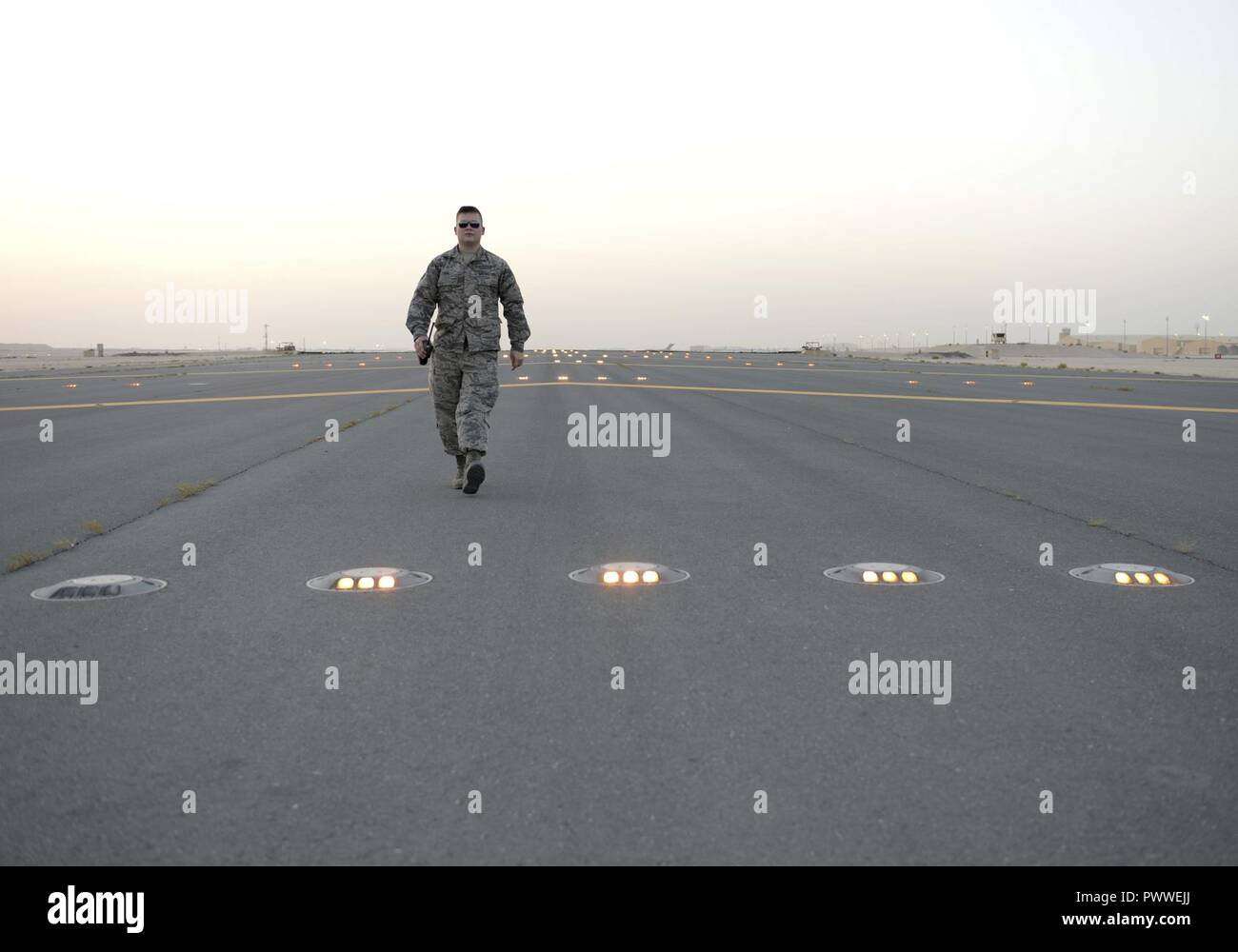 U.S. Air Force Senior Airman William Terry, airfield management shift ...
