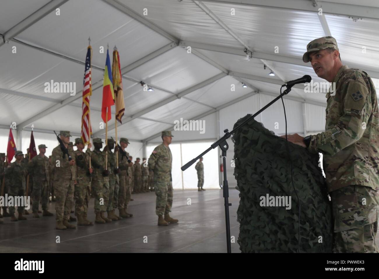 Lt. Col. Robert Rochon, outgoing commander of 64th Brigade Support ...