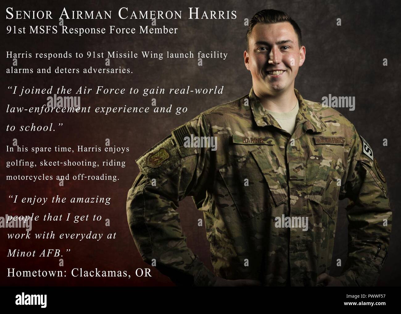Senior Airman Cameron Harris, 91st Missile Security Forces Squadron ...