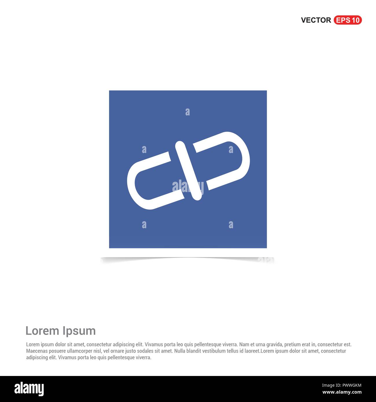 Chain link icon - Blue photo Frame Stock Vector Image & Art - Alamy