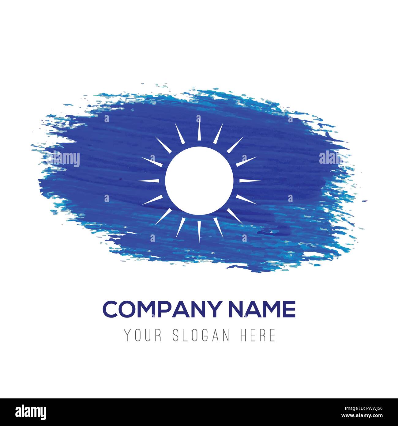 Sun Icon - Blue watercolor background Stock Vector Image & Art - Alamy
