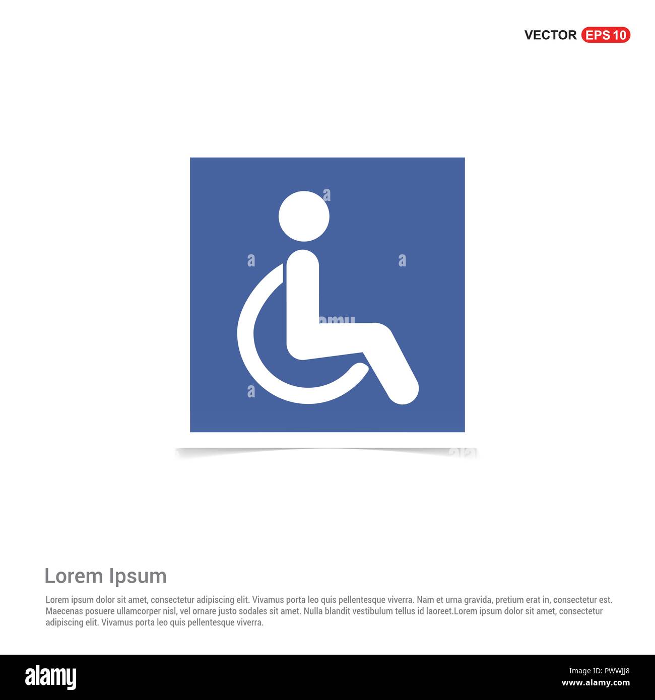 Disabled person icon - Blue photo Frame Stock Vector Image & Art - Alamy