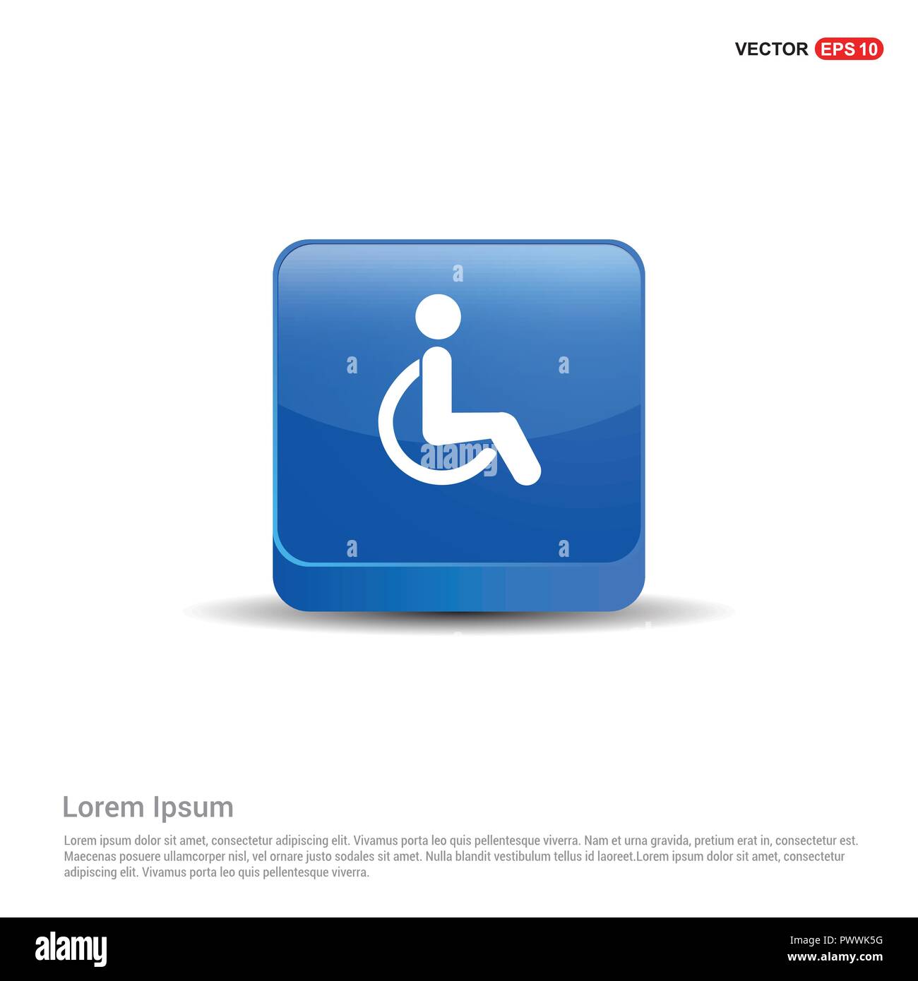 Disabled person icon - 3d Blue Button Stock Vector Image & Art - Alamy