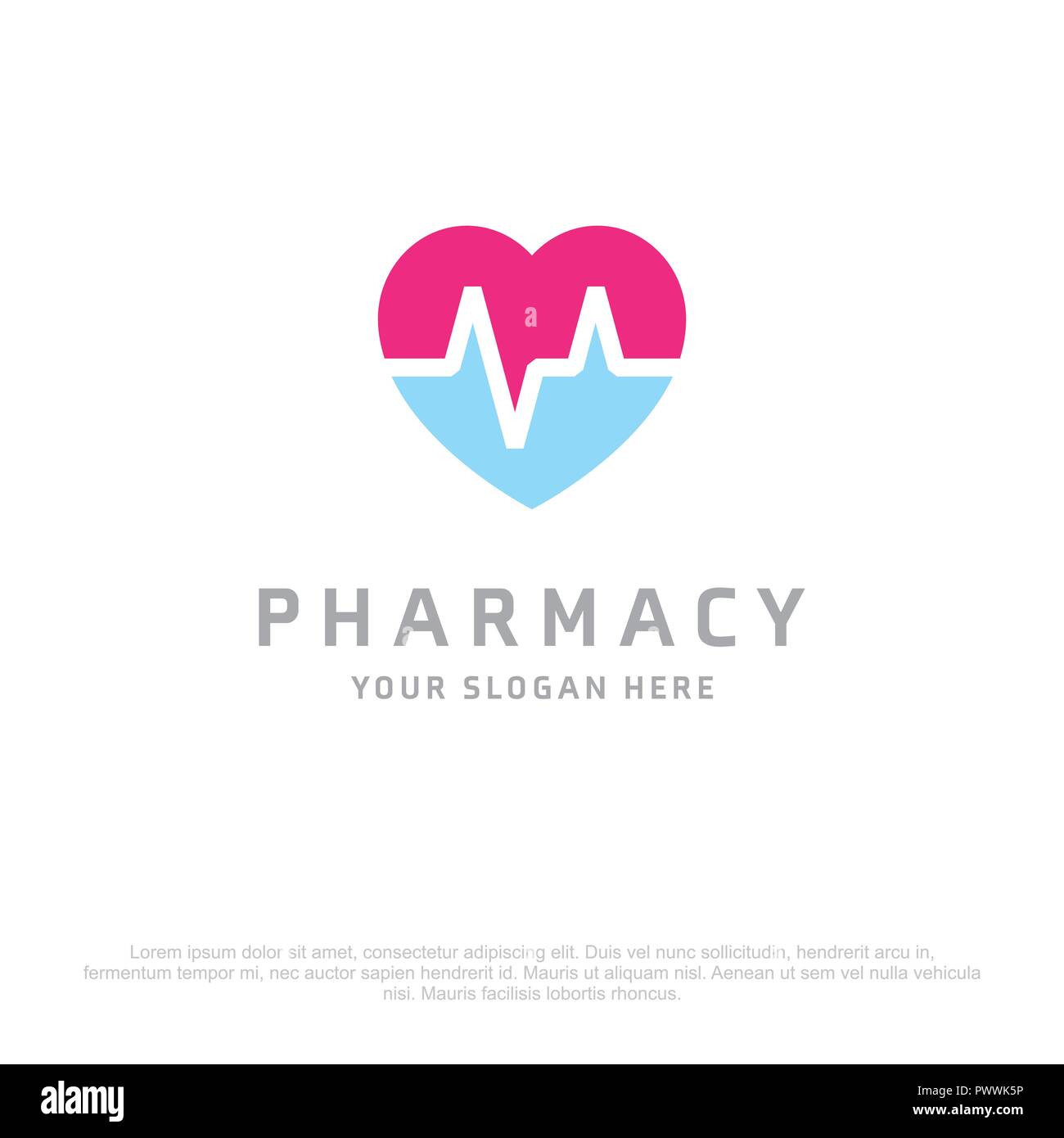 Pharmacy logo with creative design with white background and typography ...