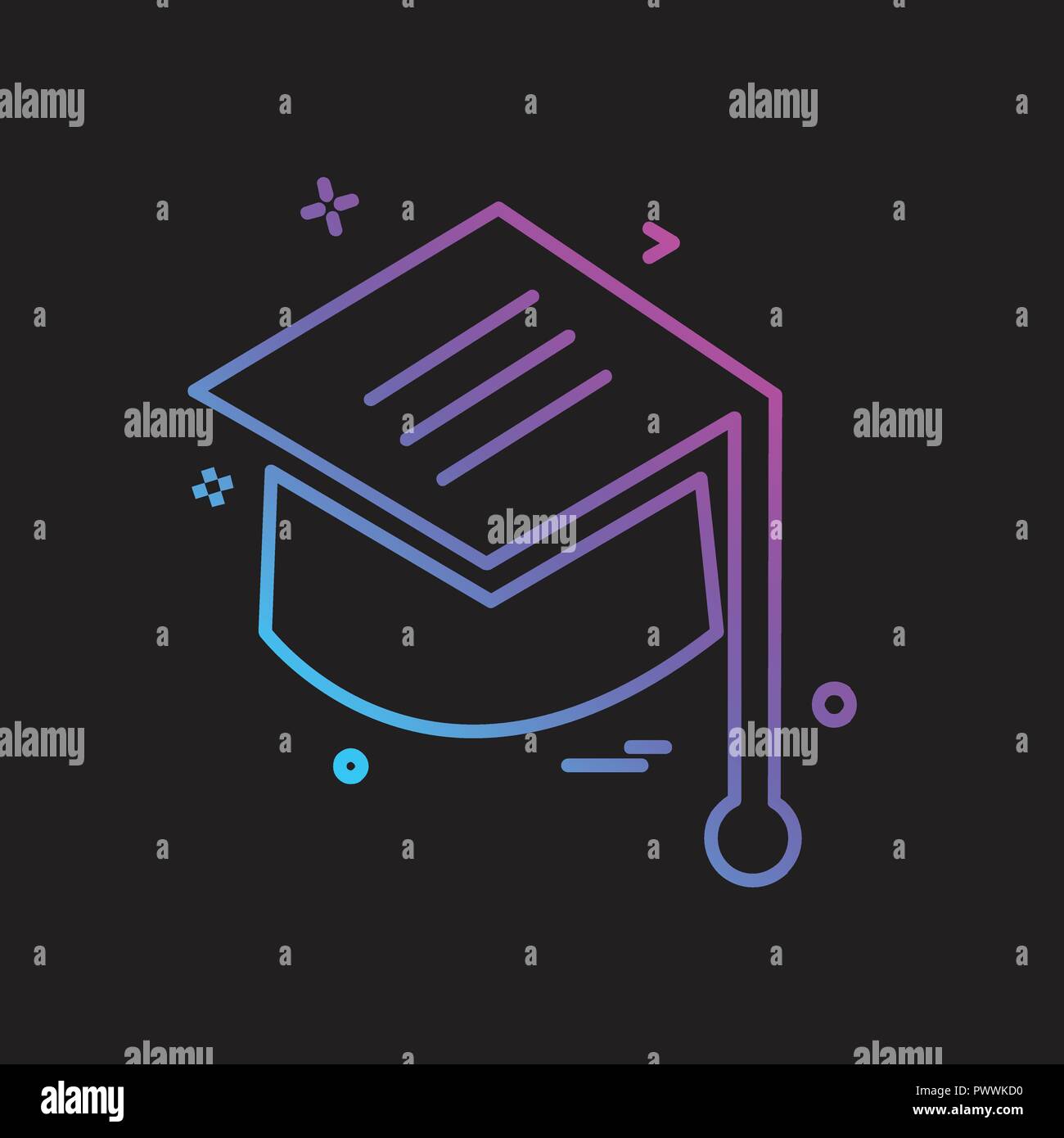 Convocation cap icon design vector Stock Vector Image & Art - Alamy