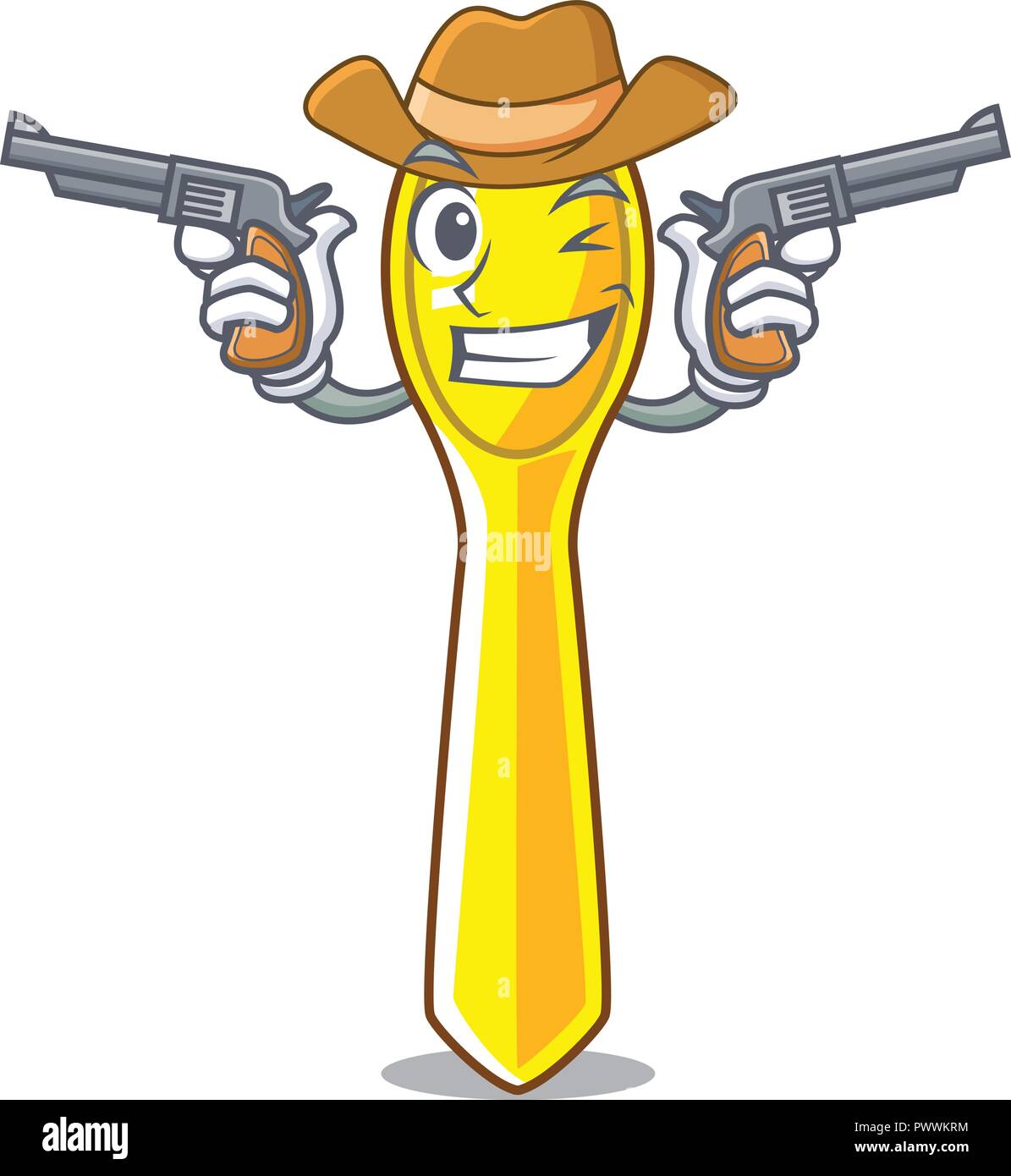 Cowboy character spoon plastic for kid meal Stock Vector Image & Art ...