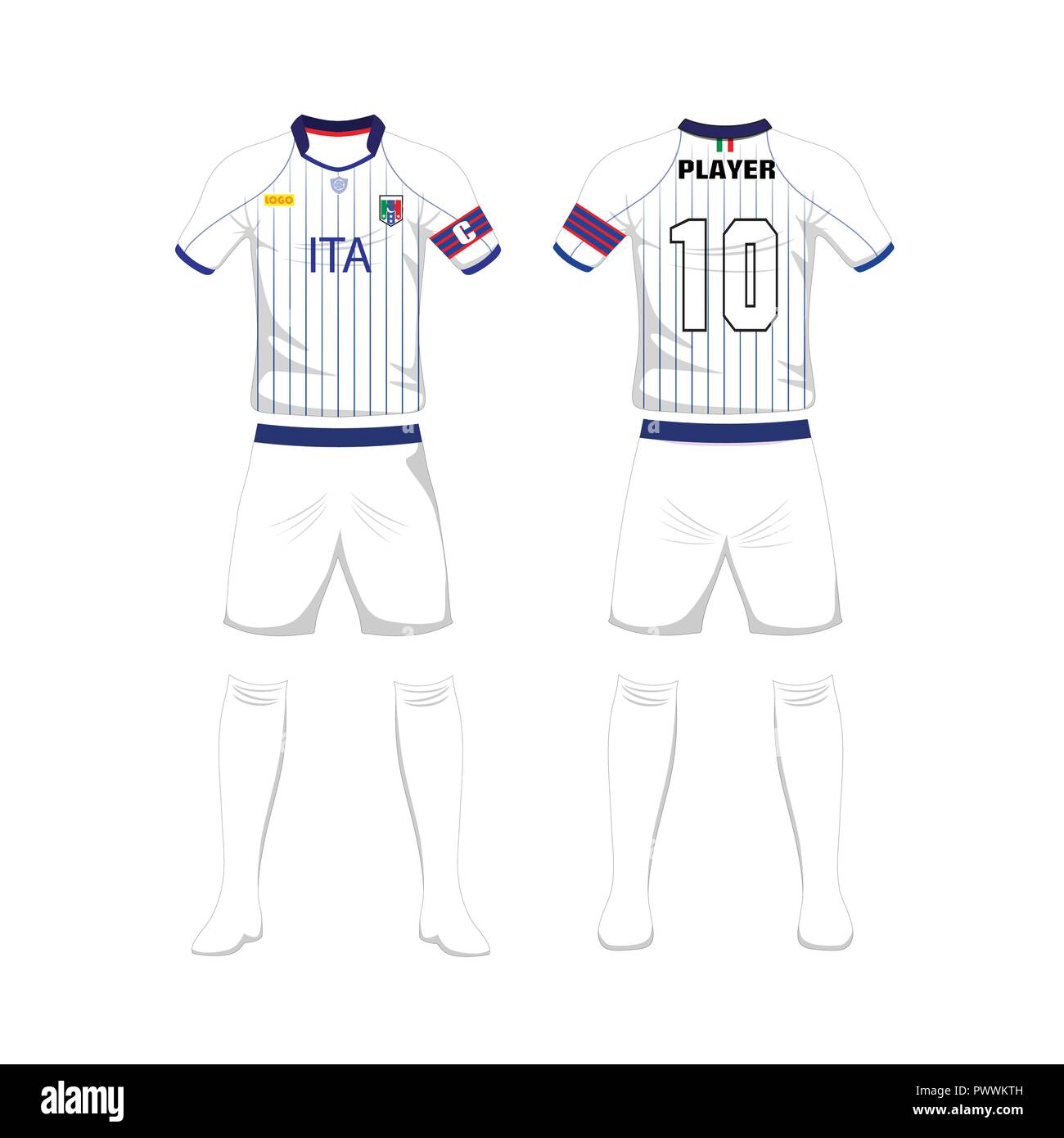 Uniform of football Italy sport design template.Sport uniform in front ...