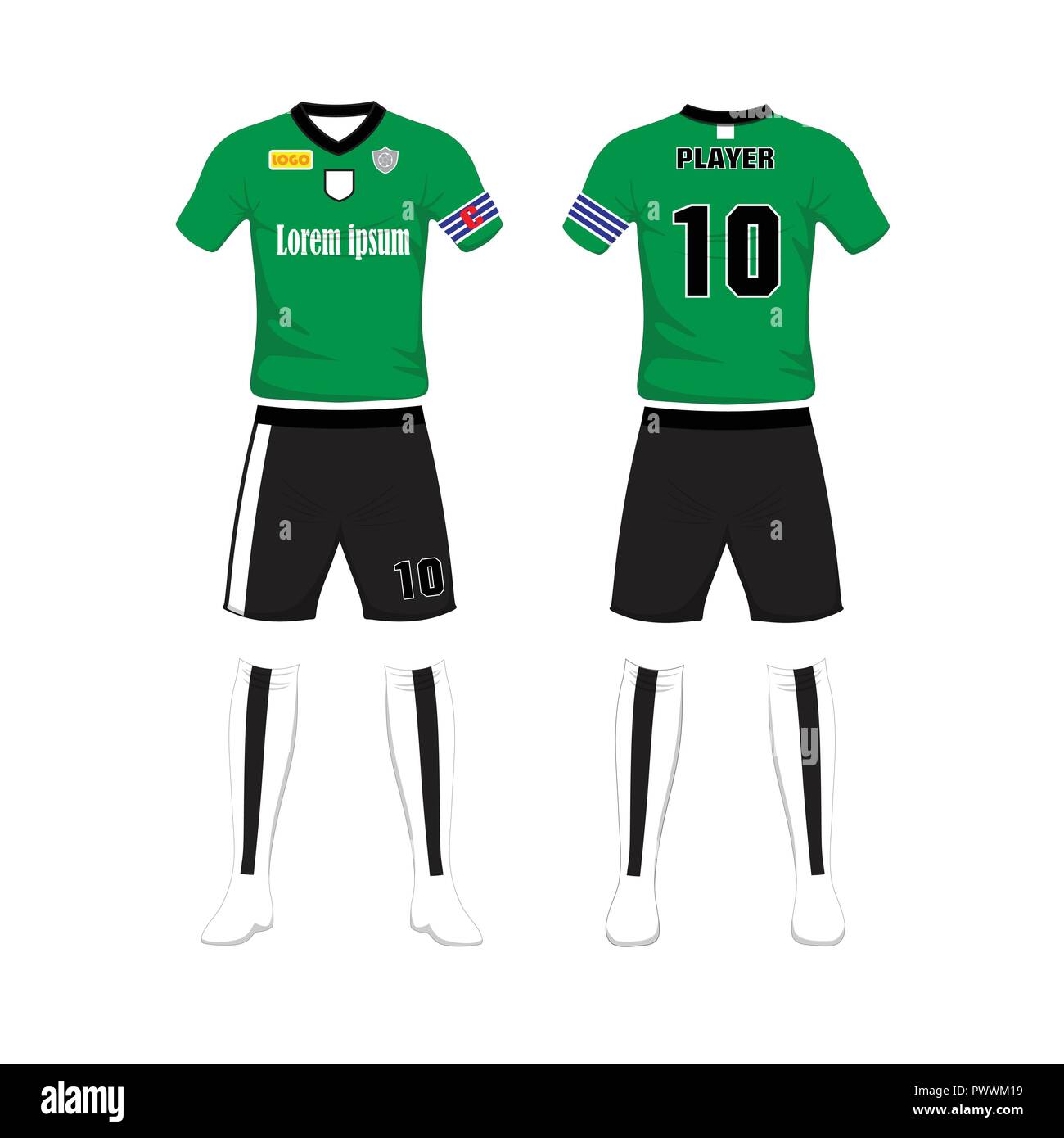 Uniform of football sport design template. Sport uniform in front and ...