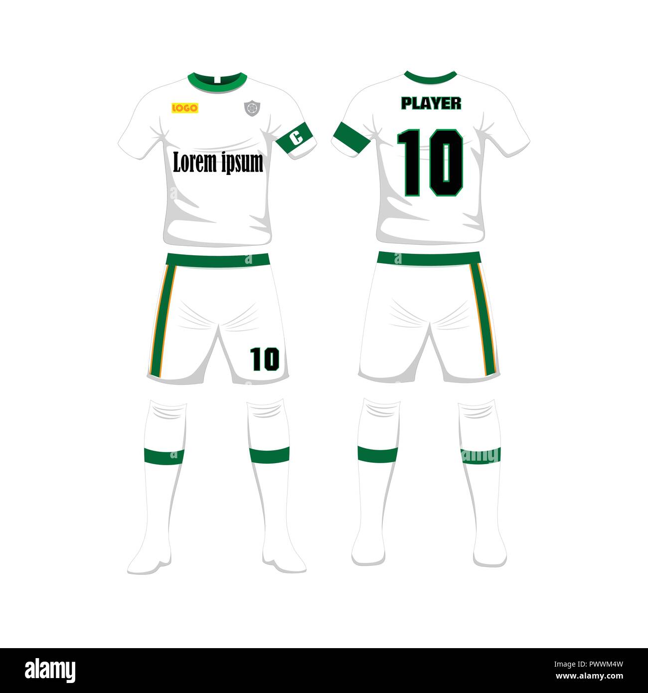 Uniform of football sport design template. Sport uniform in front and ...