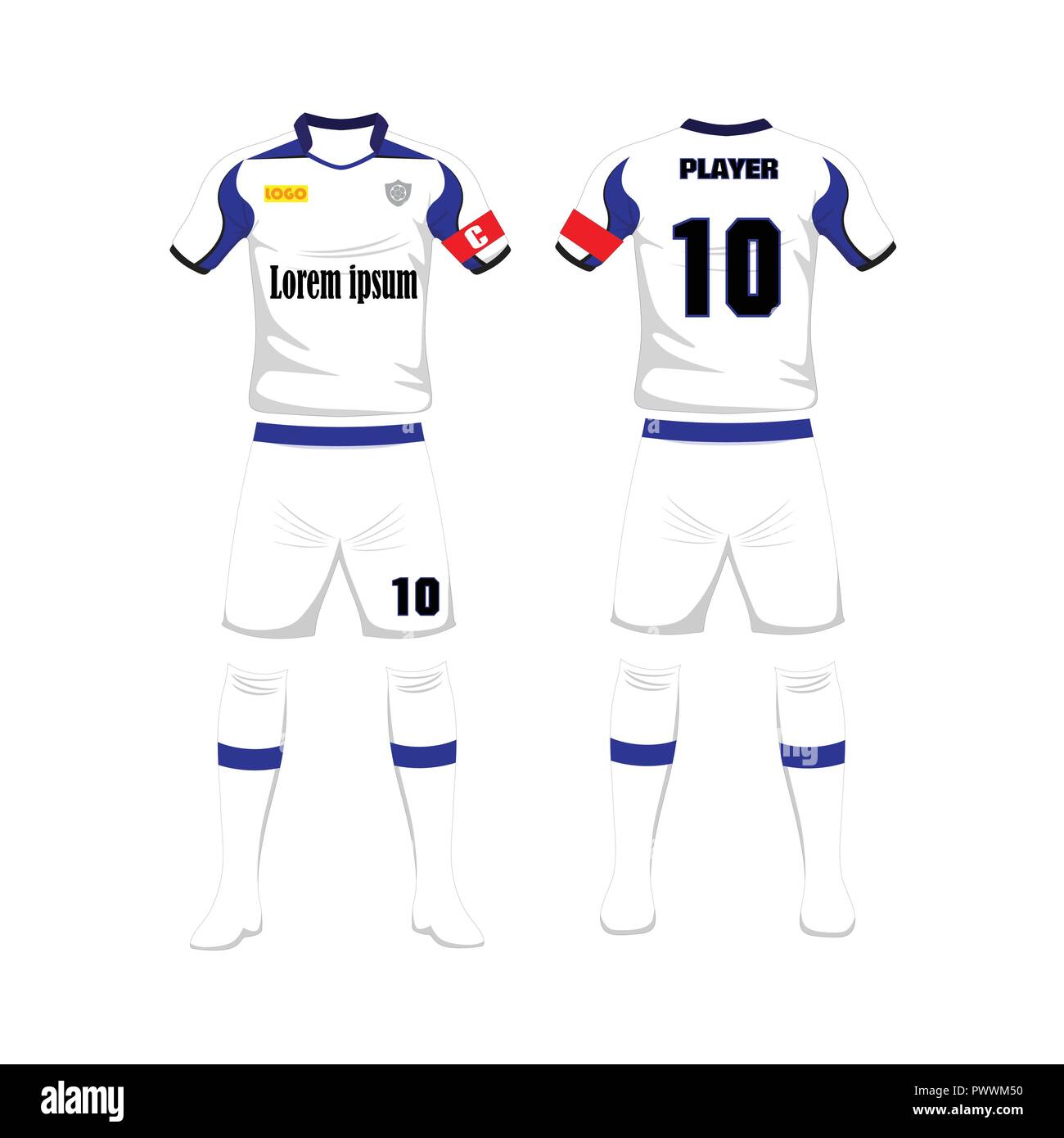 Uniform of football sport design template. Sport uniform in front and ...