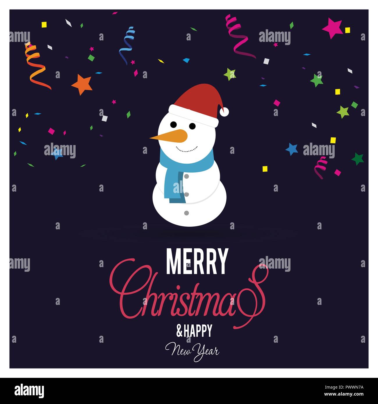 Christmas card with creative design and typography vector Stock Vector ...