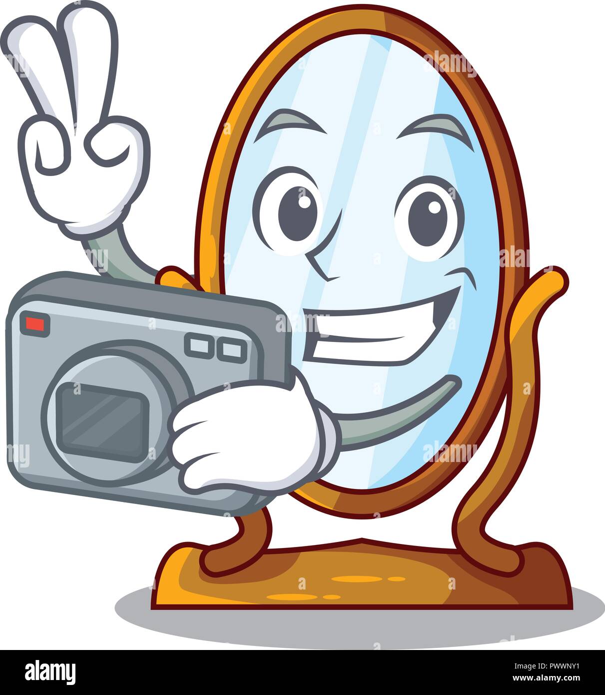 Photographer cartoon big antique mirror in frame Stock Vector Image ...