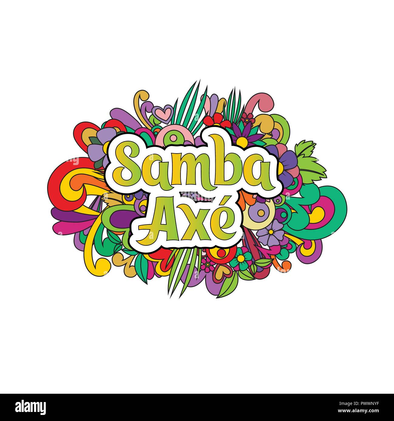 Samba axe. Background with abstract bright colors. Vector illustration ...