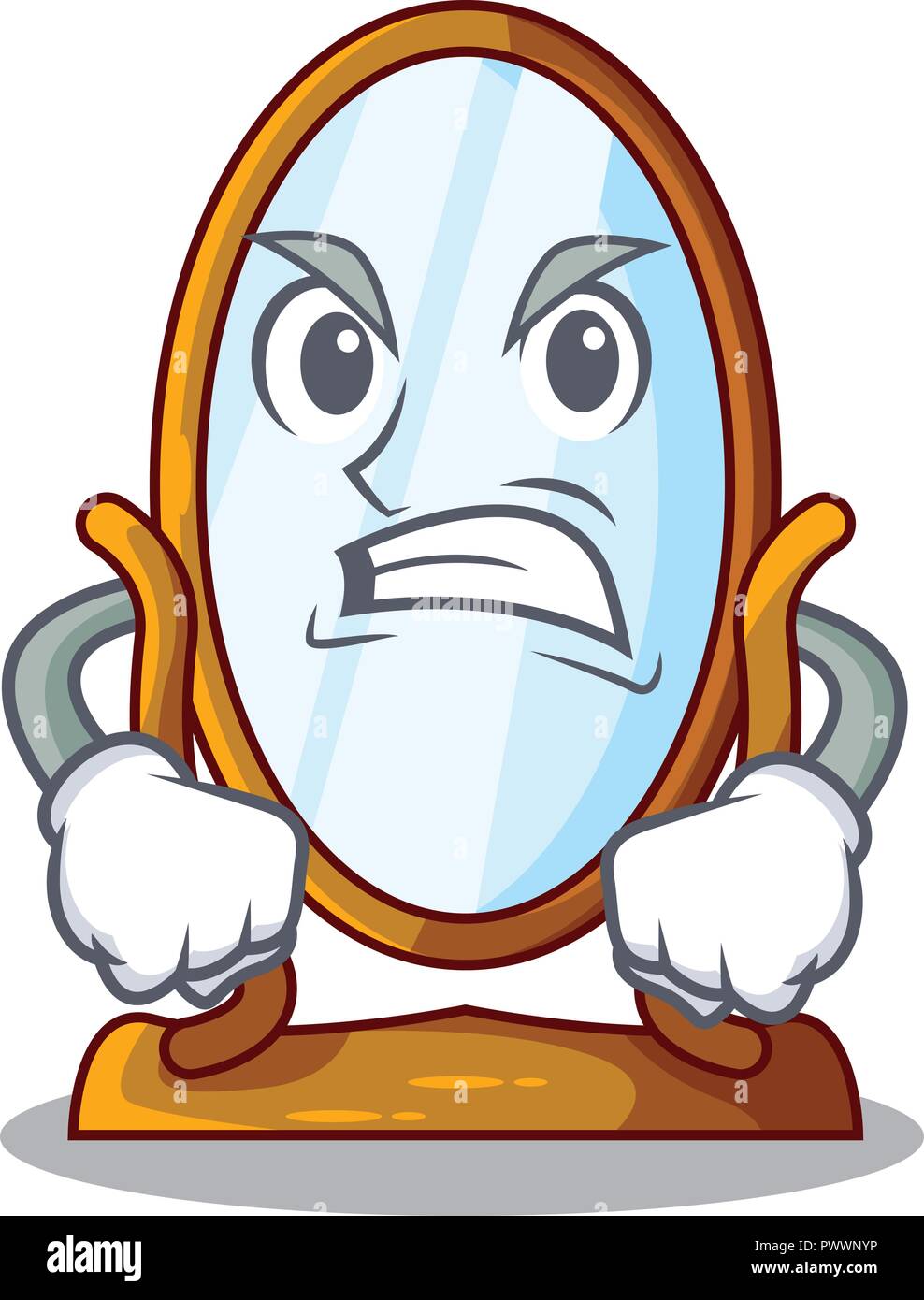 Angry cartoon big antique mirror in frame Stock Vector Image & Art - Alamy