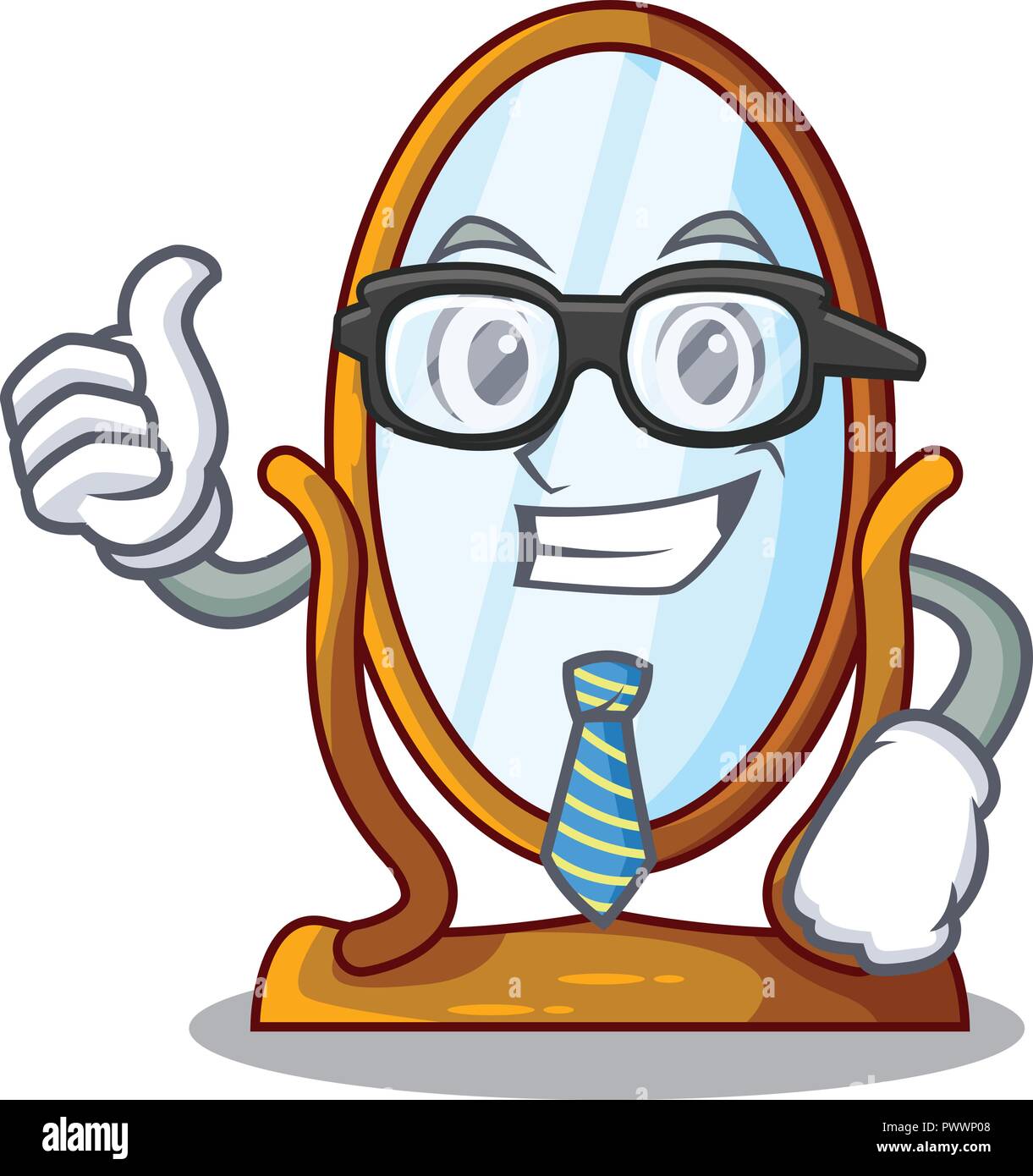 Businessman big cartoon mirror in wooden frame Stock Vector Image & Art ...