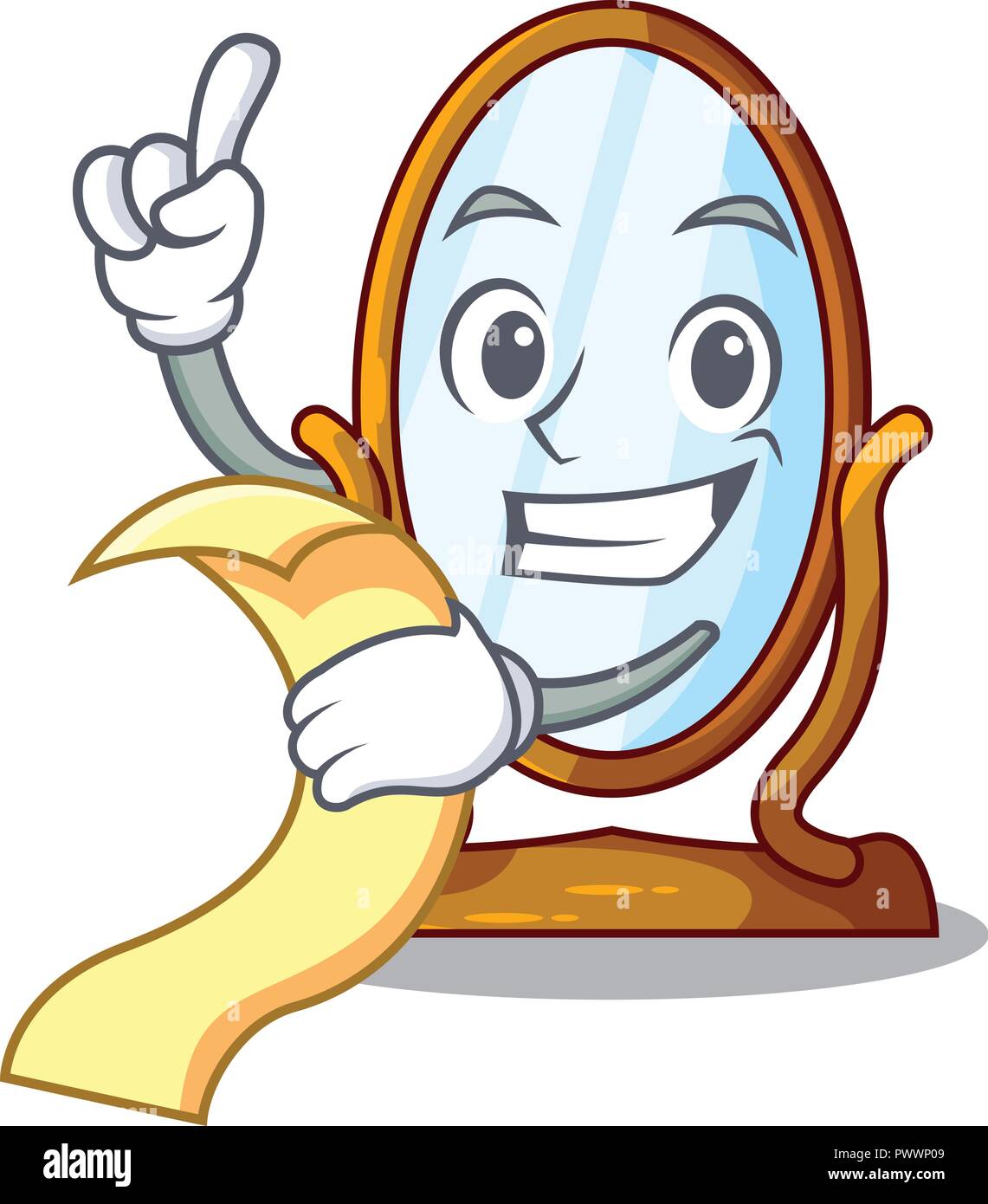 With menu cartoon big antique mirror in frame Stock Vector Image & Art ...