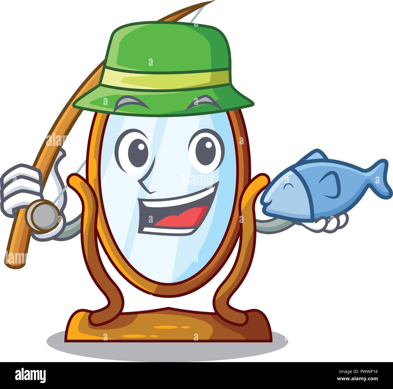 Fishing cartoon big antique mirror in frame Stock Vector Image & Art ...